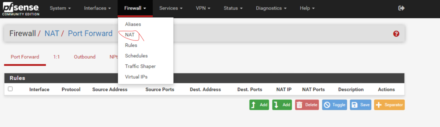 NAT Port Trên Pfsense - MÁY CHỦ VINA